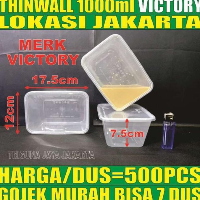 Jual Box Nasi 1000ml Kotak 500pcs Tempat Makan Mangkok Plastik Thinwall ...
