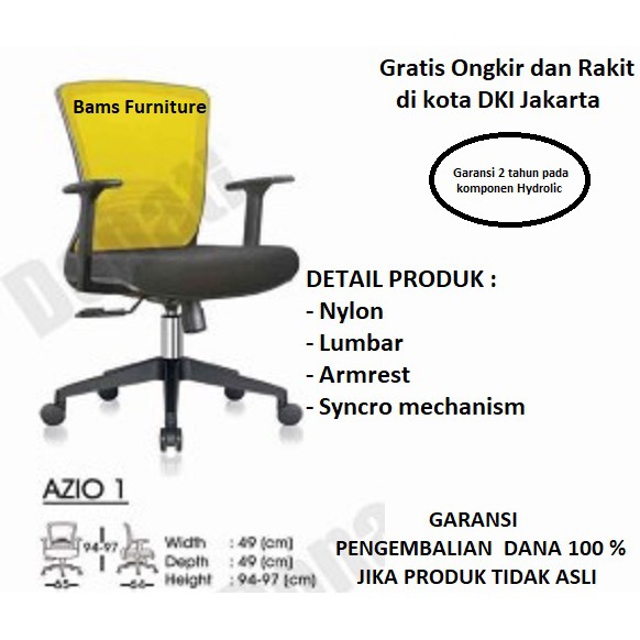 Jual kursi direktur kursi jaring merk donati azio 1 by bams furniture | Shopee Indonesia