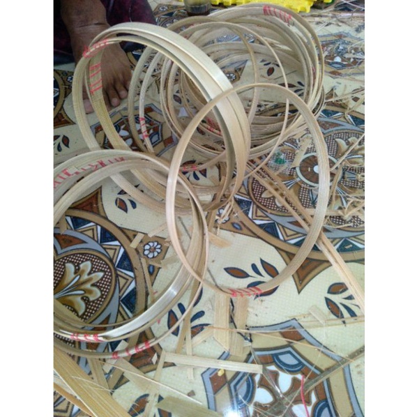 Jual bahan kerajinan bambu melingkar, wengku anyaman, tepian lingkar ...