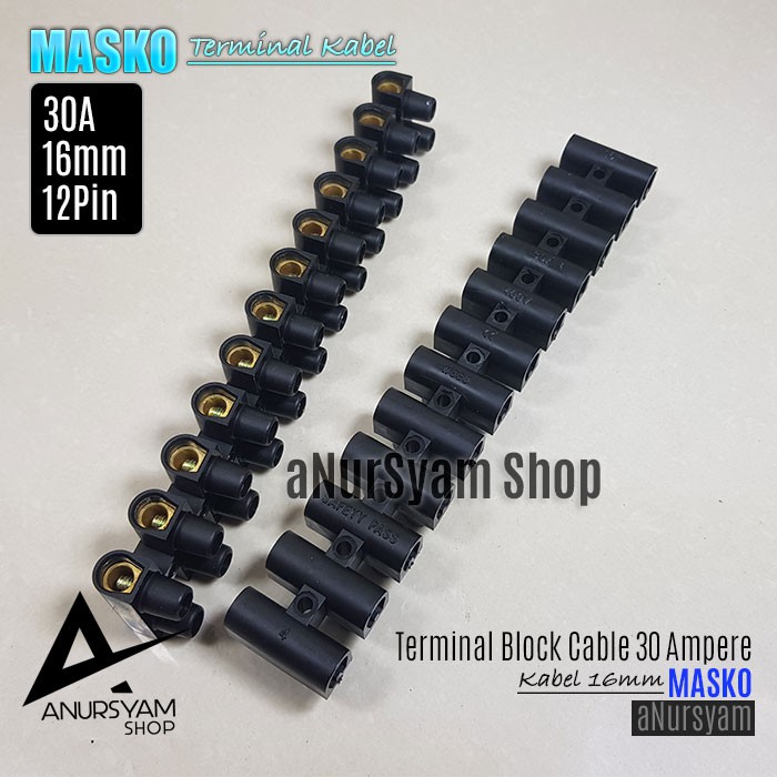 Jual Terminal Kabel 3A 6A 10A 30A 12 Pin MASKO / Terminal Block MASKO ...