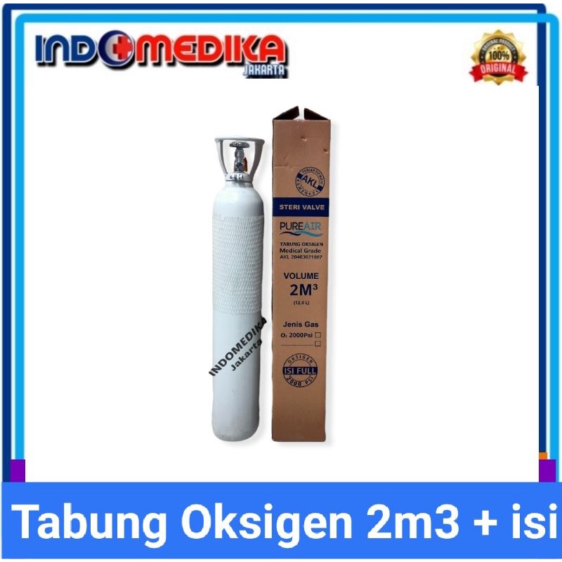 Jual Tabung oksigen 2m3 + isi / Tabung oksigen 2 meter kubik / Tabung ...