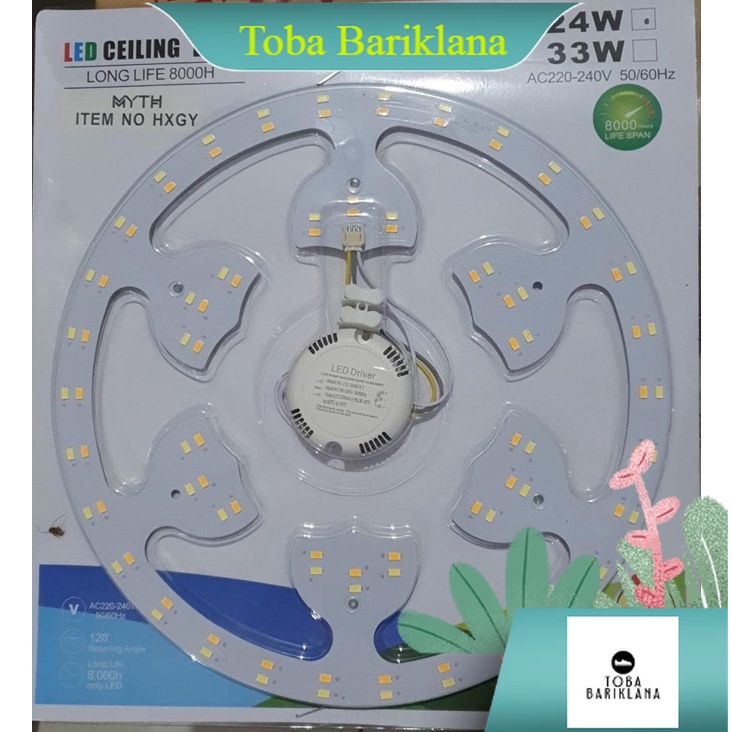 Jual lampu led isi ulang lampu plafon 24 watt 3 warna 27 cm diameter ...