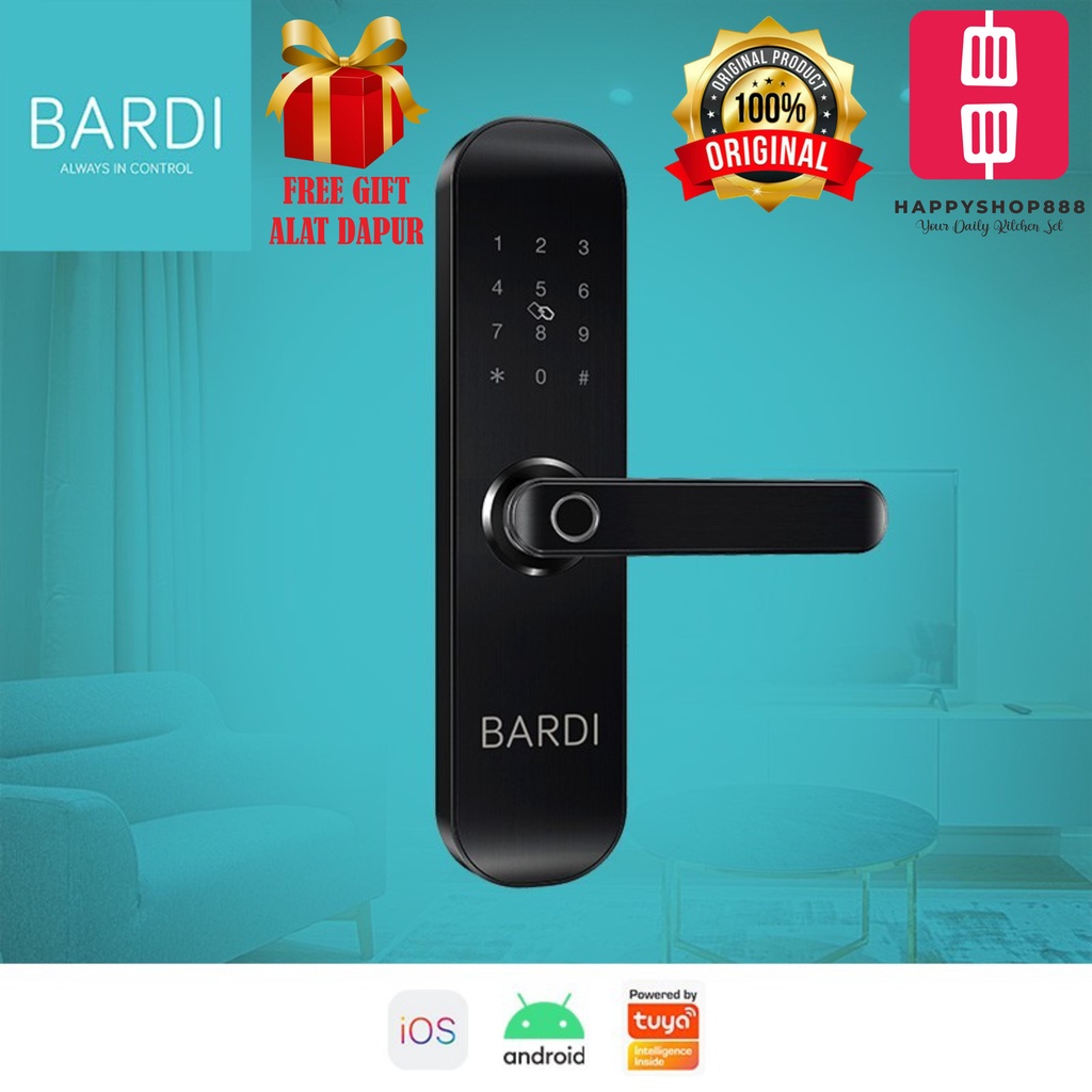 Jual Bardi Smart Home Door Lock Handle RFID-Fingerprint Waterproof IP54 ...