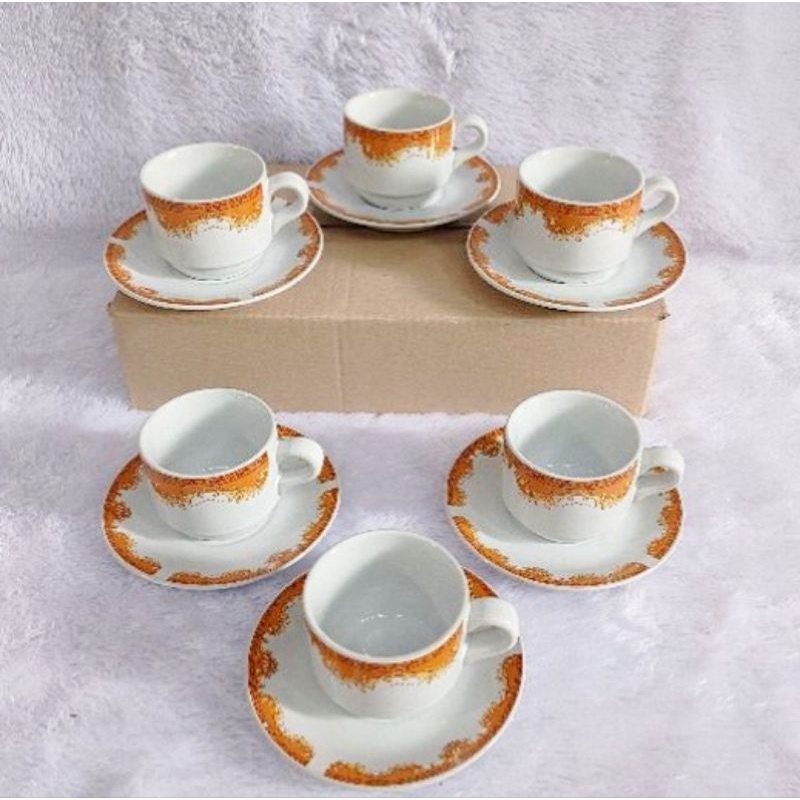 Jual CANGKIR KERAMIK SET MAHKOTA / CANGKIR KOPI SET LILIA / LUCKY ...