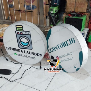 Jual Neon box Lingkaran 50cm CUSTOM (Neonbox, Lampu Neon, Plang, Banner ...