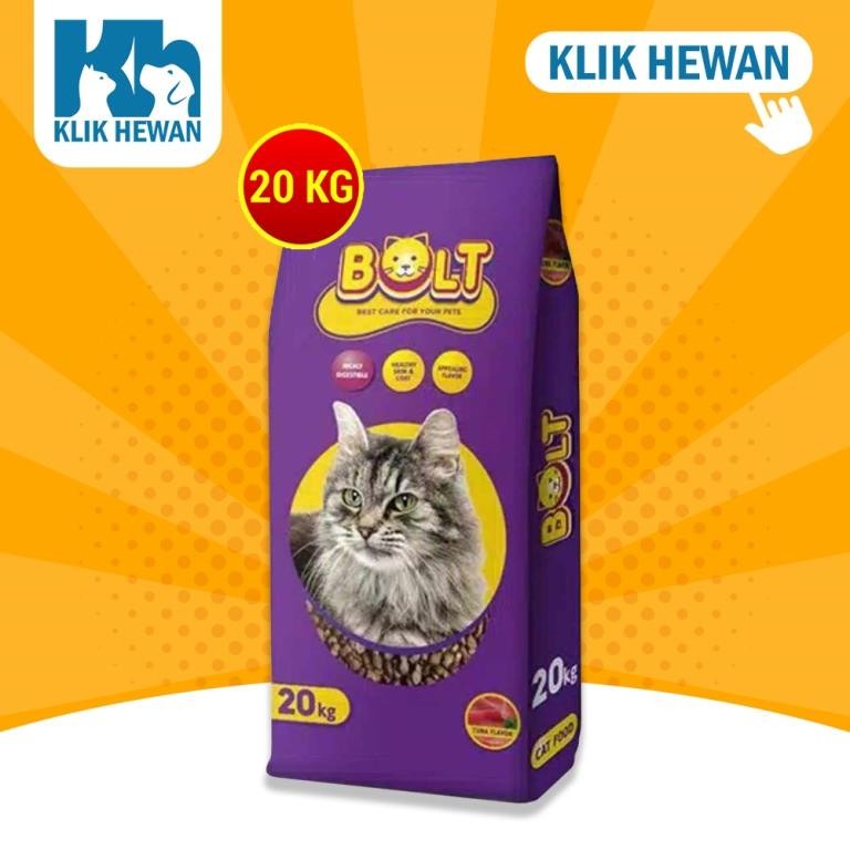 Jual Makanan Kucing Bolt 20kg Cat Food Bolt Karungan 20 kg | Shopee ...