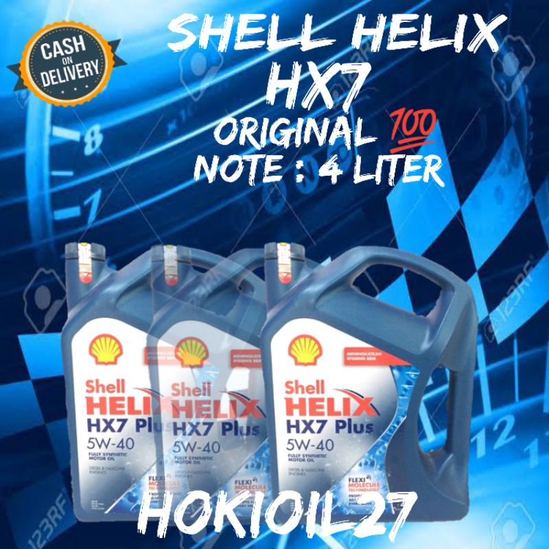 Jual OLI MOBIL SHELL HELIX HX7 PLUS 5W-40 FULLY SYNTHETIC 4 LITER ...