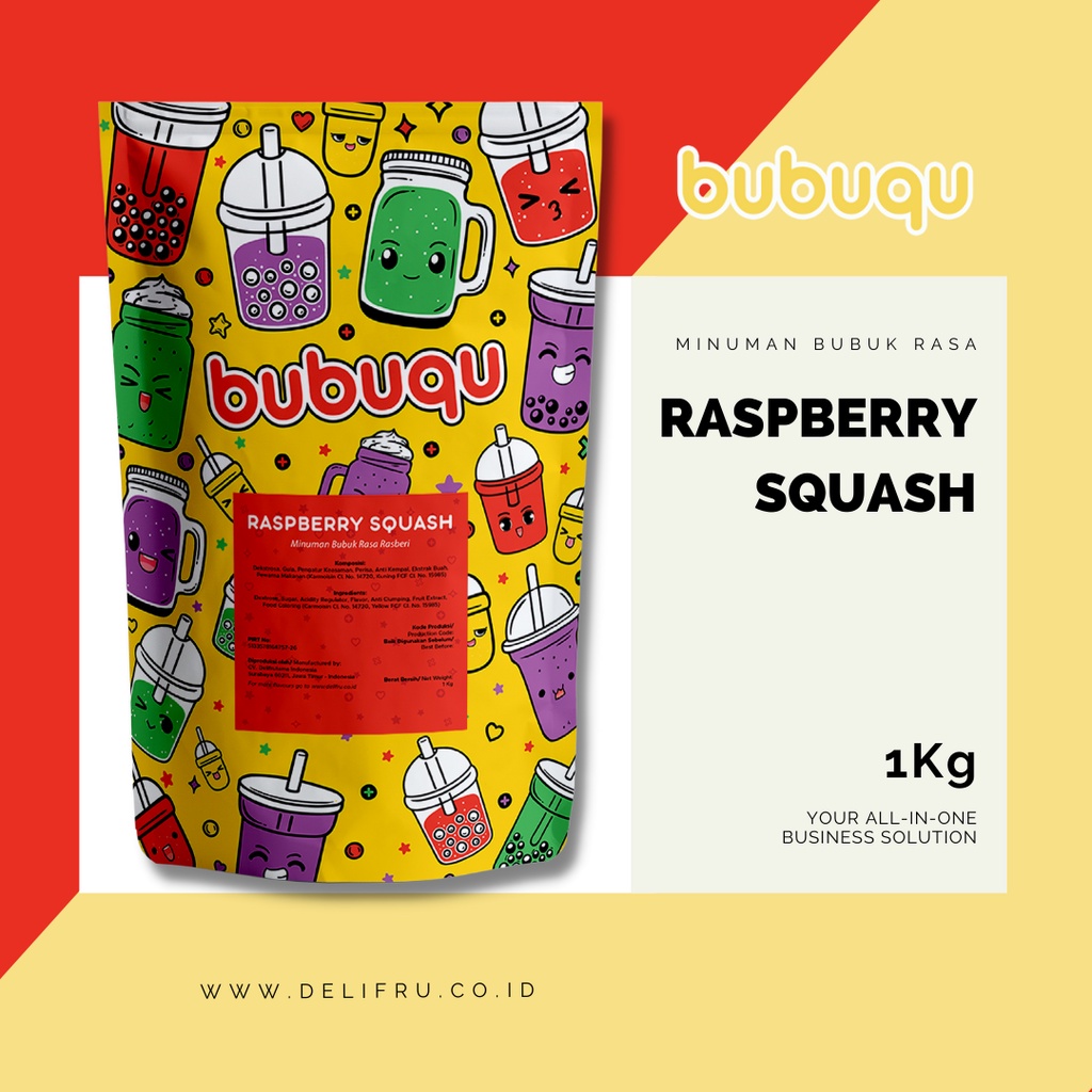 Jual Powder Drink Raspberry Squash Bubuqu 1 Kg - Bubuk Minuman Beri ...