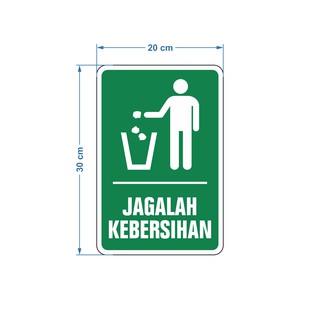 Jual RAMBU JAGALAH KEBERSIHAN 20CM X 30CM PLAT ALUMUNIUM | Shopee Indonesia