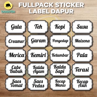 Jual FULLPACK STICKER LABEL DAPUR - STICKER LABEL BARANG - STICKER GULA ...