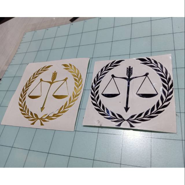 Jual Stiker Tempelan Cutting Sticker Timbangan Keadilan Hukum Padi ...