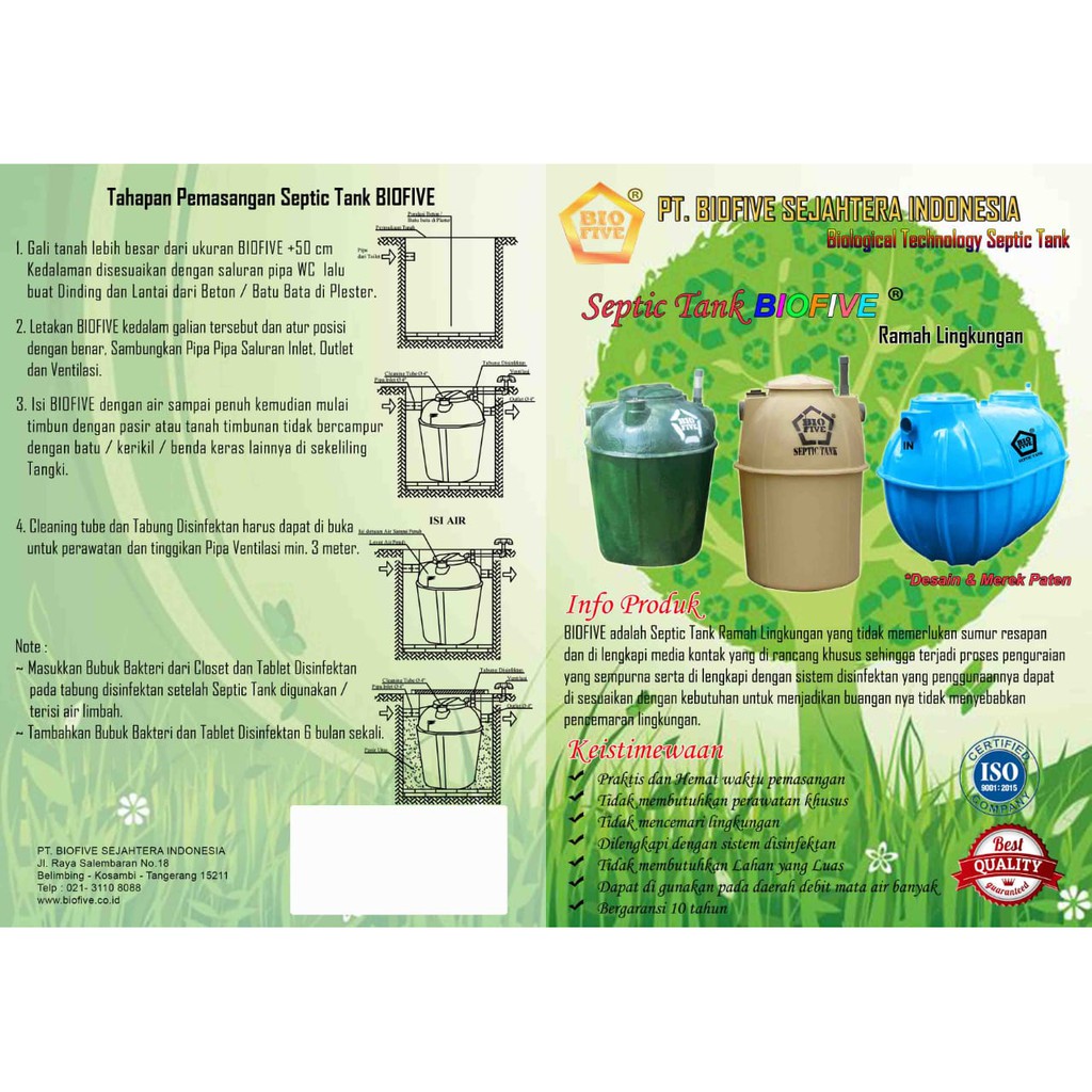 Jual Septic Tank 2000 Liter, Septic Tank Biofive Ramah Lingkungan ...