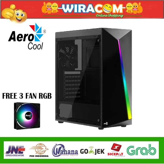 Jual AEROCOOL CASING SHARD - Mid Tower - Tempered Glass Panel PLUS FAN ...