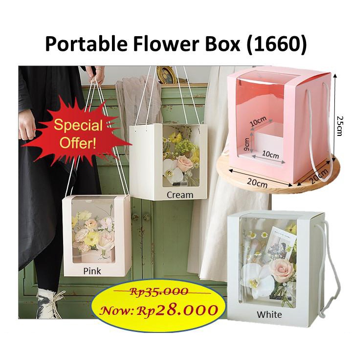 Jual Portable flower box - kantong bunga - kotak bunga - barang florist 1660 | Shopee Indonesia