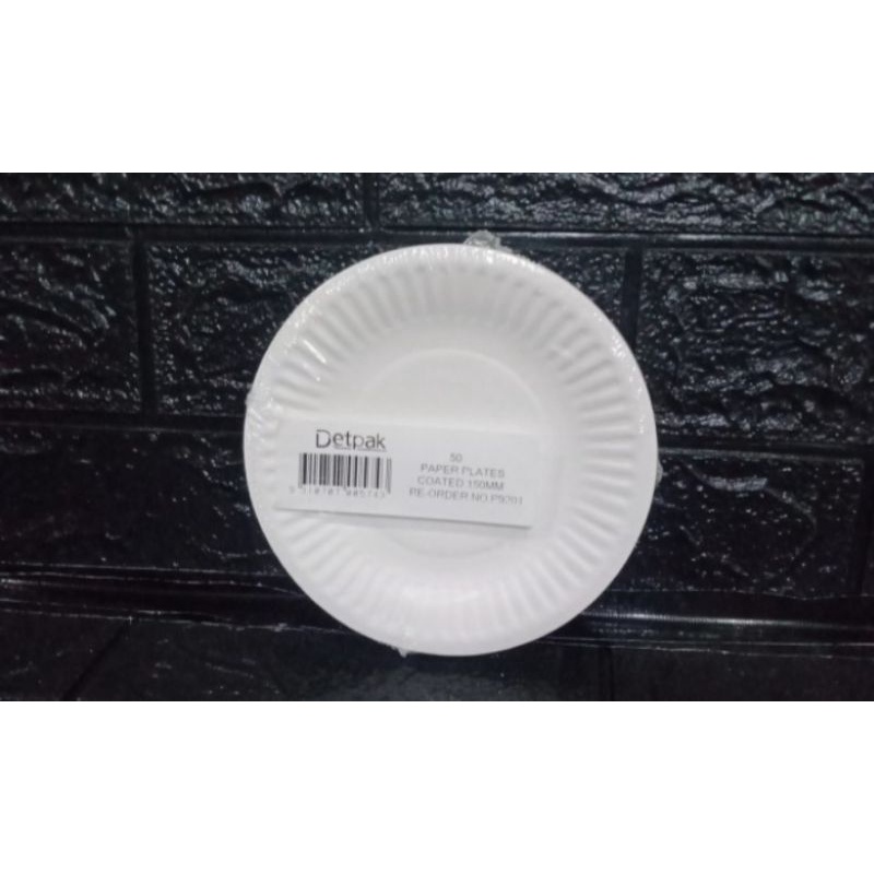 Jual piring kertas/ paper plate ukuran 9 inch jual.per pack isi 50 pcs ...