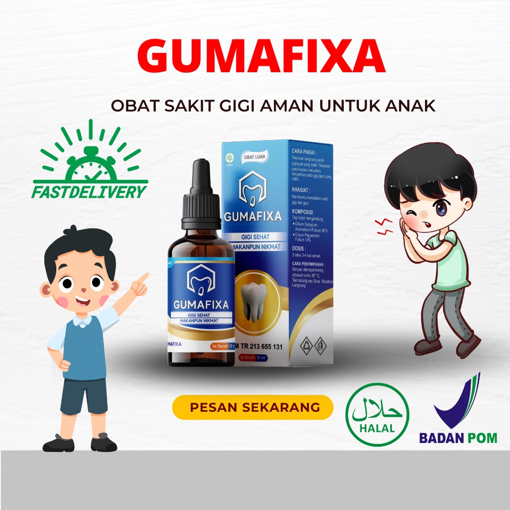 Jual Obat Sakit Gigi Anak Berlubang Gusi Bengkak GUMAFIXA Original BPOM ...