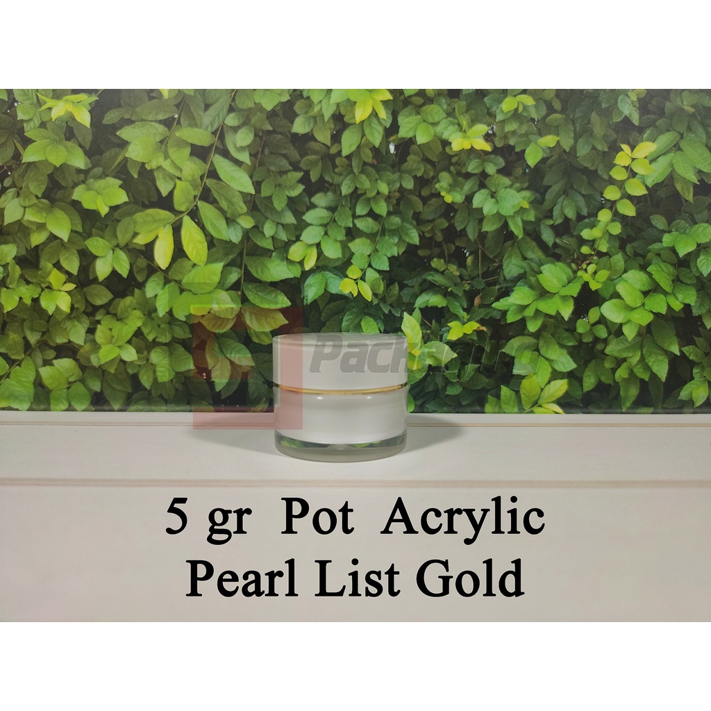 Jual 5gr pot cream akrilik / acrylic jar pearl list gold 5 gr | Shopee ...