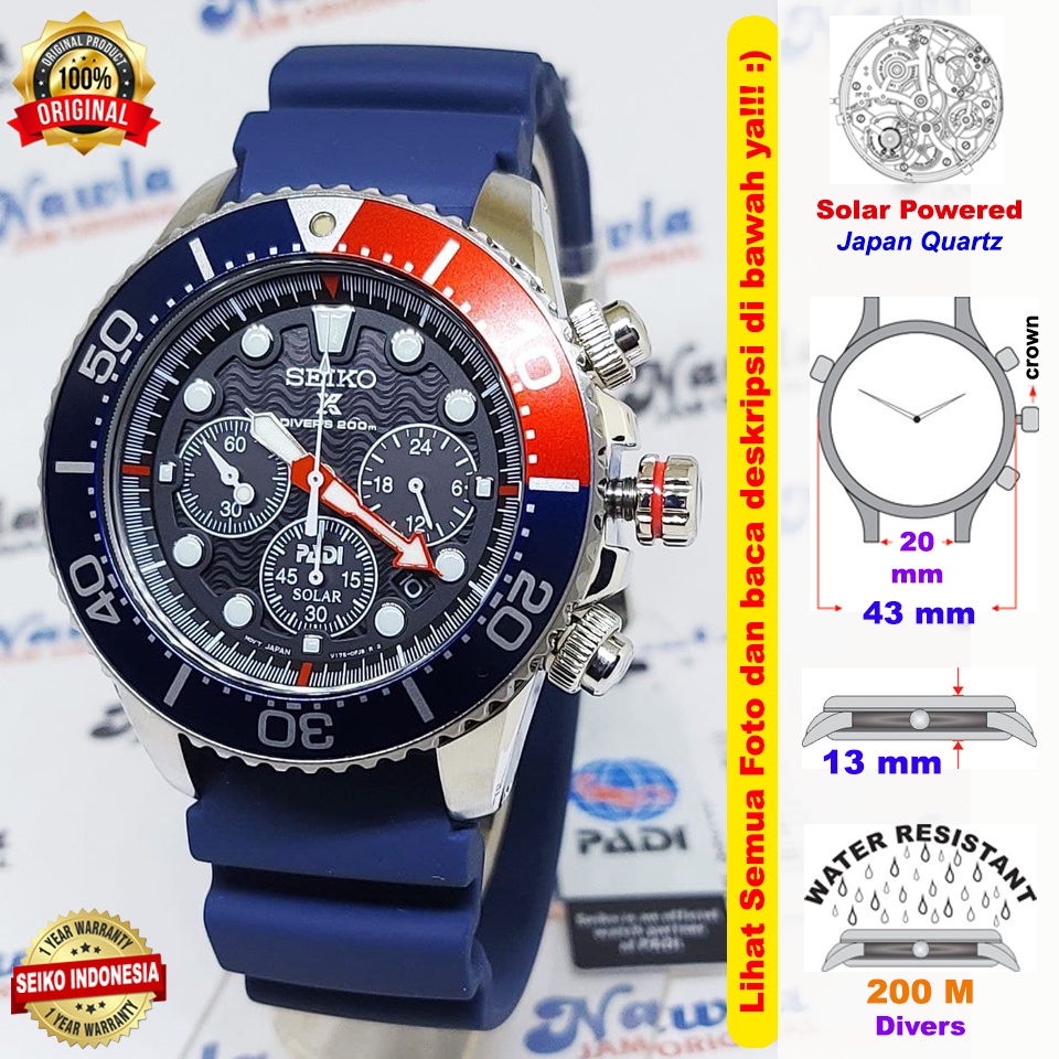 Jual Seiko Prospex SSC785P1 Solar Chronograph PADI - Jam Tangan Pria ...