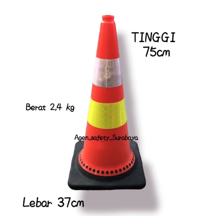 Jual traffic cone pembatas jalan kerucut parkir safety karet PVC ruber ...