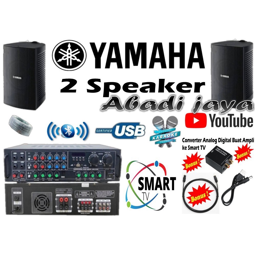 Jual paket sound system 2 speaker cafe gudang yamaha vs6 ampli toatech | Shopee Indonesia