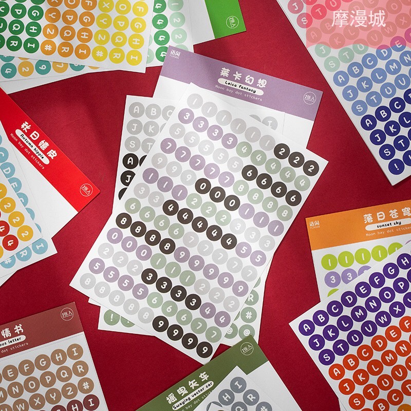 Jual STICKER ANGKA ALPHABET BULAT | Shopee Indonesia