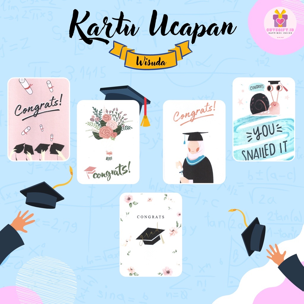 Jual Kartu Ucapan Happy Graduation Wisuda Aesthetic Graduation Card ...