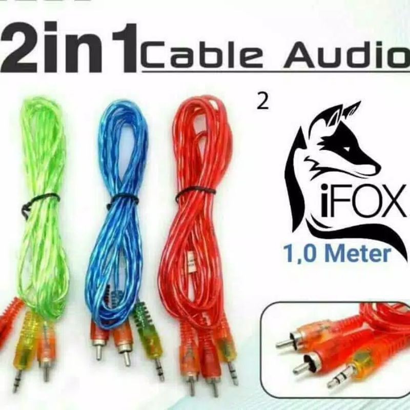 Jual Kabel Aux 2 in 1 Audio 1 meter Jack RCA 2IN1 To Mini Stereo Male 3.5mm | Shopee Indonesia