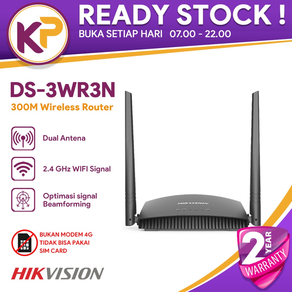 Jual HIKVISION DS-3WR3N WIRELESS ROUTER 300M WIFI4 | Shopee Indonesia