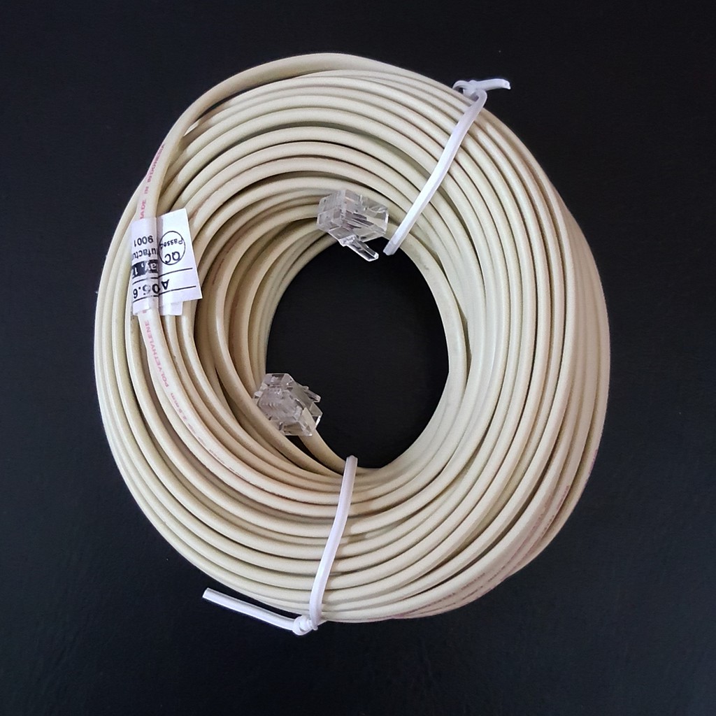 Jual KABEL TELEPON KITANI + RJ11 20 METER / 25 METER | Shopee Indonesia