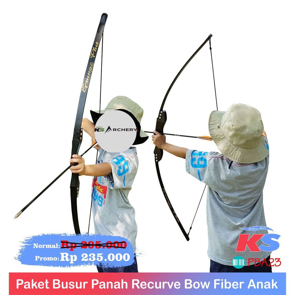 Jual DP!!! Paket Busur Panah Recurve Bow Fiber Anak Bonus Bambu Point ...