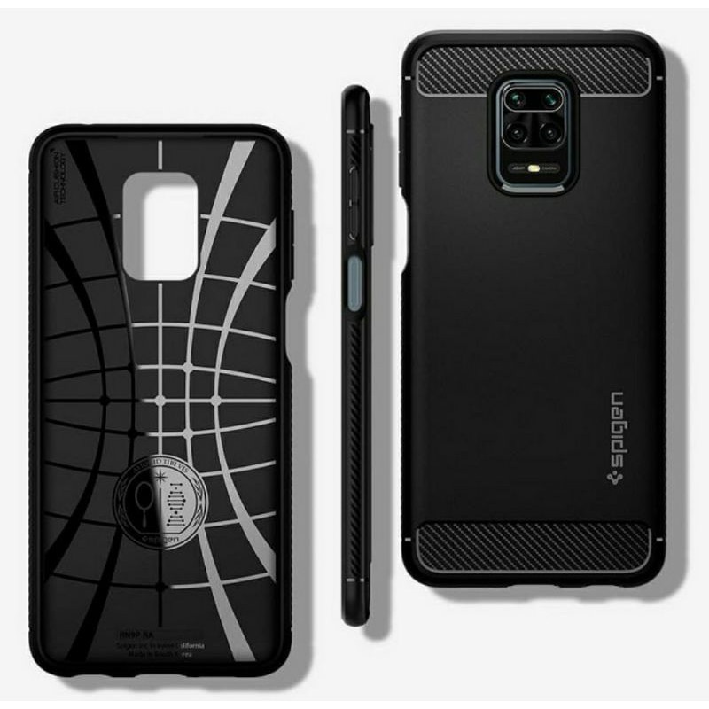 Jual Case Redmi Note 9 / Pro / Max Spigen Rugged Armor Carbon Fiber ...