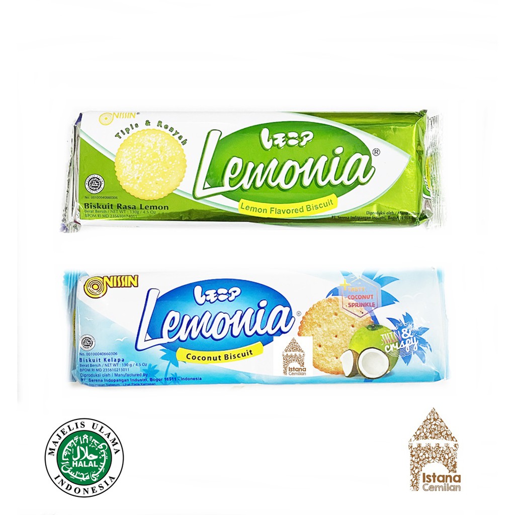 Jual Nissin Lemonia Cookies Lemon / Coconut Biskuit 130 Gram | Shopee ...