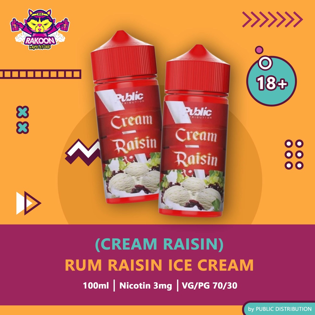 Jual CREAM RAISIN RUM RAISIN ICE CREAM BY PUBLIC DISTRIBUTION 3MG ...