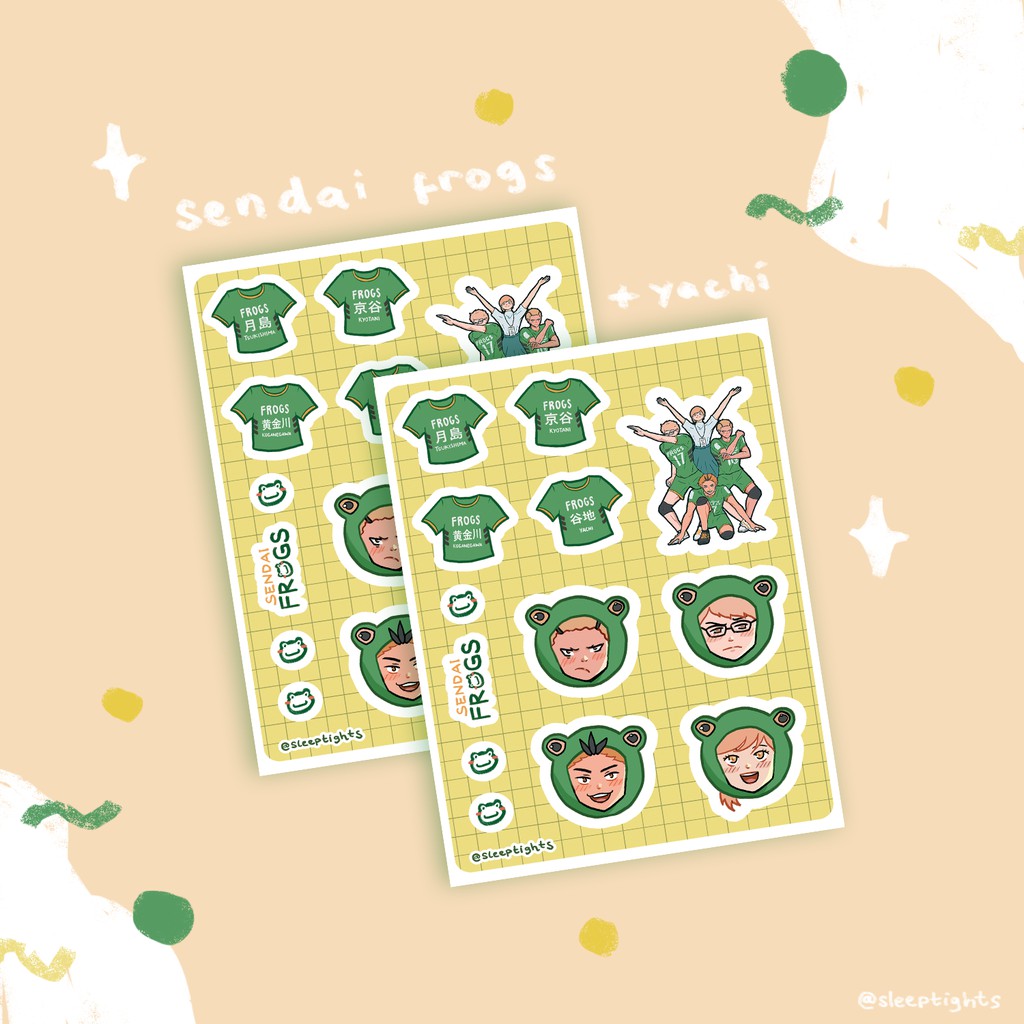 Jual Sendai Frogs Haikyuu Sticker Vinyl Kiss Cut (A6) | Shopee Indonesia