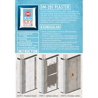 Jual DUNIA MORTAR Plaster DM201 50kg Semen Instant Dinding Plesteran ...