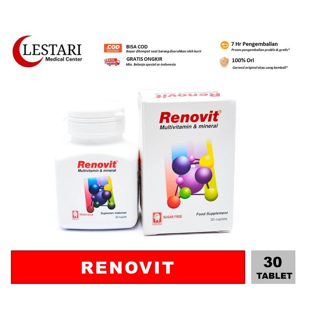Jual Renovit 30 Tablet - Multivitamin dan Mineral Lengkap Indonesia ...
