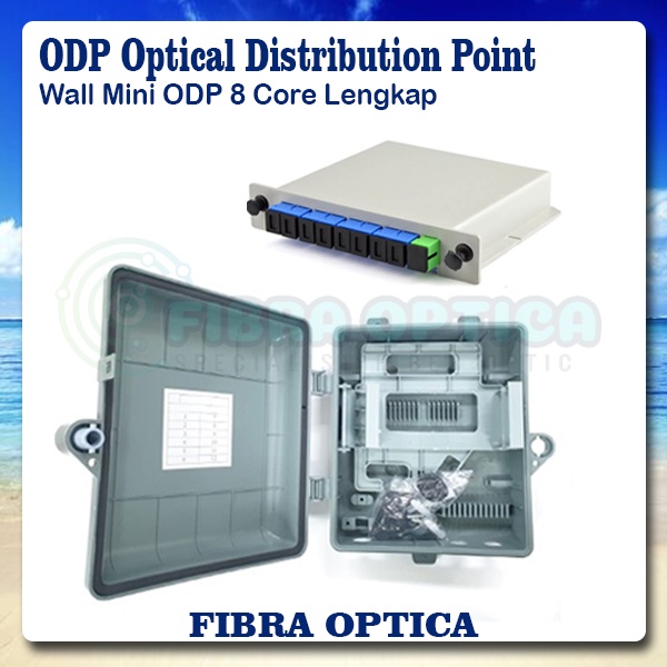 Jual Wall mini ODP + 8 Core SC Splitter Cassete Box | ODP 8 Core Lengkap | Shopee Indonesia