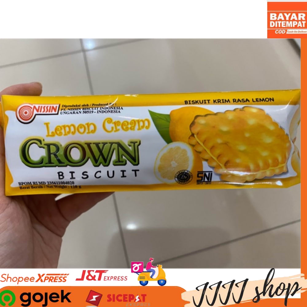 Jual Nissin Lemon Cream Crown Bisuit Cemilan Snack Selai Lemon 120 gr ...