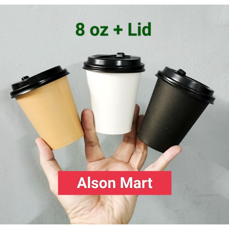 Jual Paper Cup / Gelas Kertas 8 oz + LID / Tutup Paper (Redy) | Shopee Indonesia