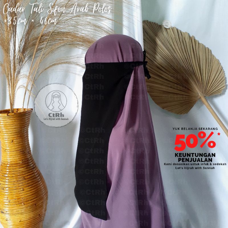 Jual Cadar Tali Sifon Arab Polos Niqab | Shopee Indonesia