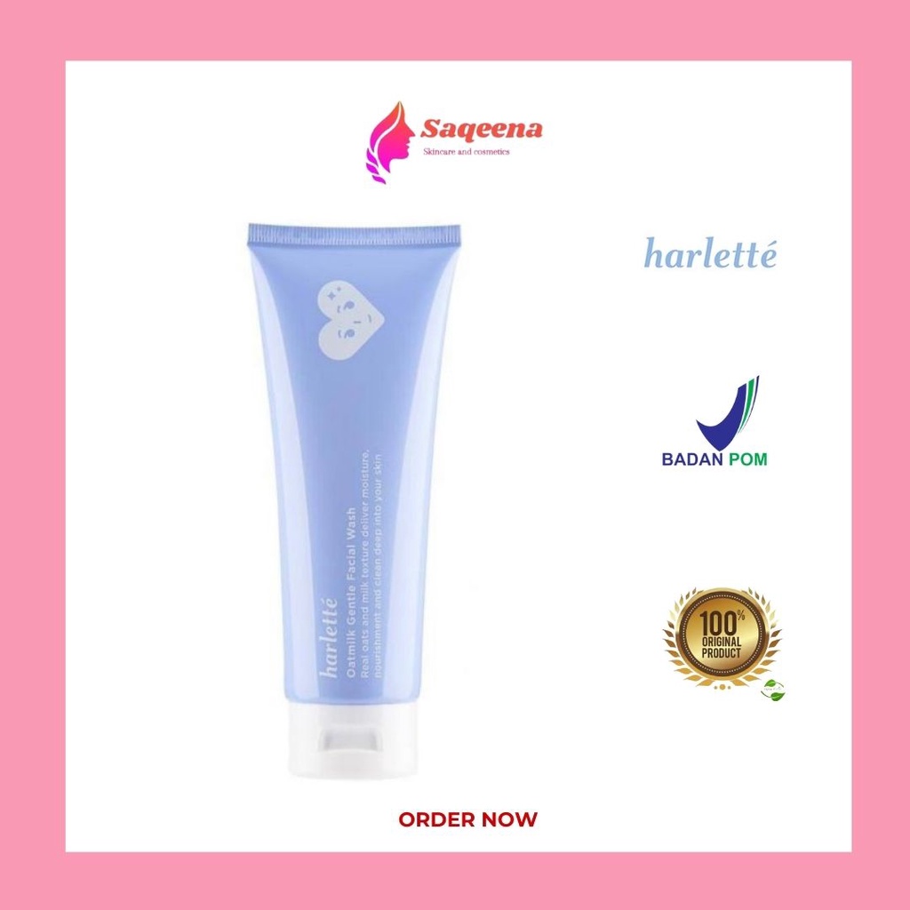 Jual Harlette Oatmilk Gentle Facial Wash | Sensitive, Dry, Combination ...
