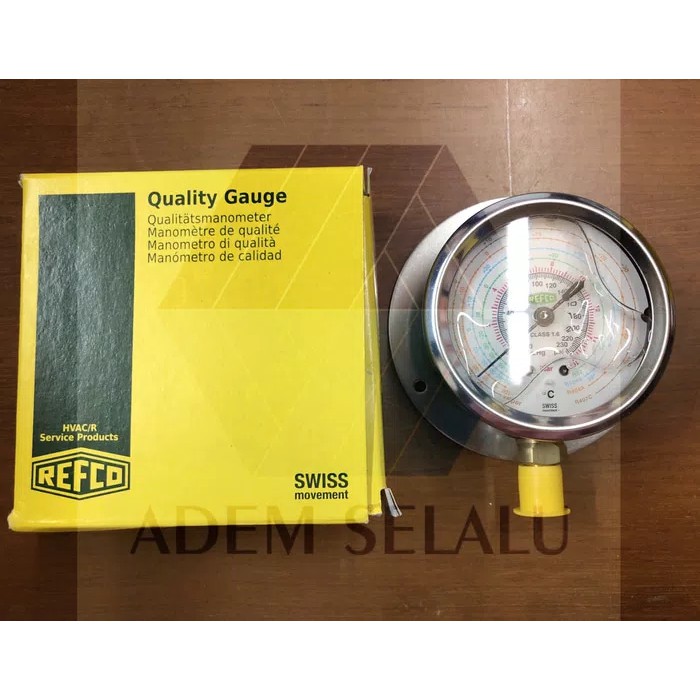 Jual Pressure Gauge Refco with Oil | Meteran Refco Low Pressure MR-206-DS Indonesia|Shopee Indonesia