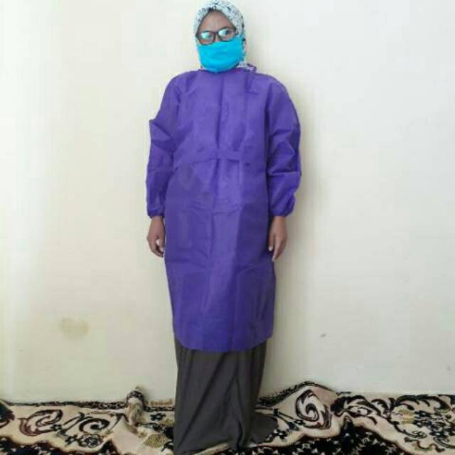 Surgery gown disposable jas lab jas medis | Shopee Indonesia