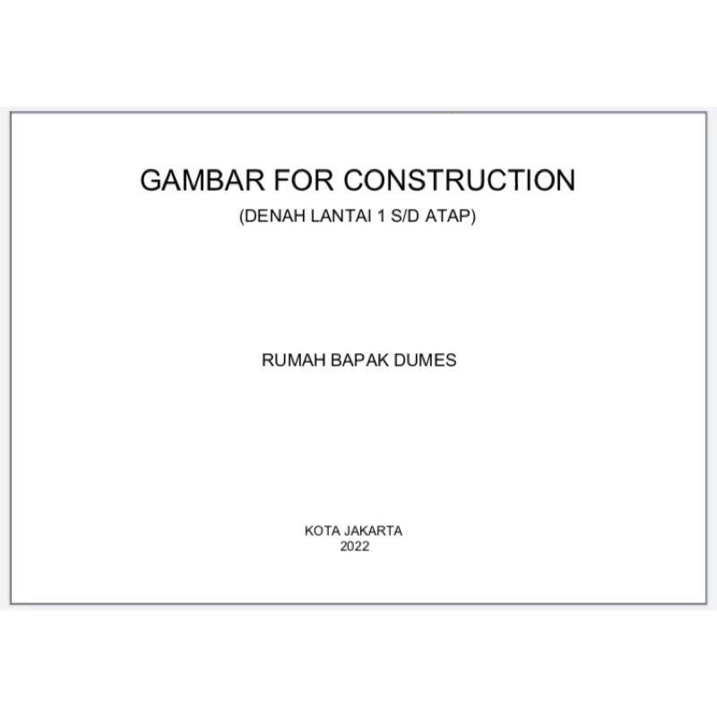 Jual Jasa Desain Gambar Kerja Lengkap 2D / Jasa Gambar DED Rumah ...