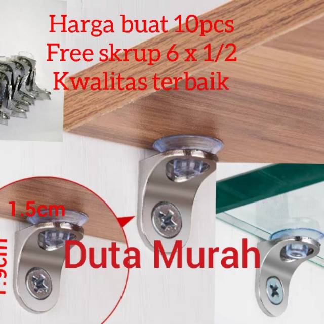 Ambalan L / Penyangga Kaca (1.9cm x 1.5cm) Harga per 10pcs | Shopee ...