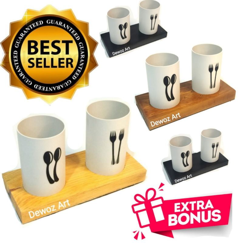 Jual tempat sendok/tempat sendok garpu/tempat sendok estetik/rak sendok ...