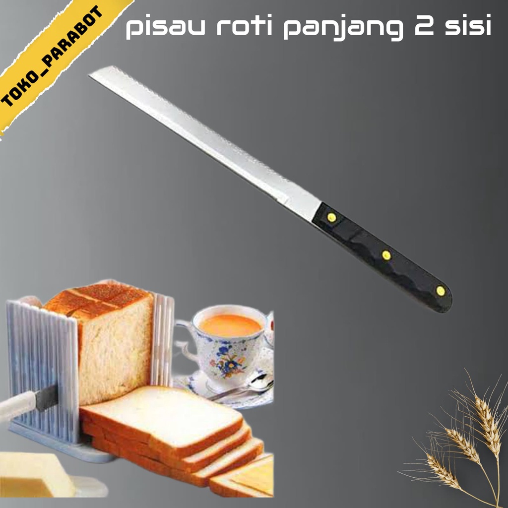 Jual 1 buah spatula pisau roti cake dua sisi bergerigi dekorasi kue ...