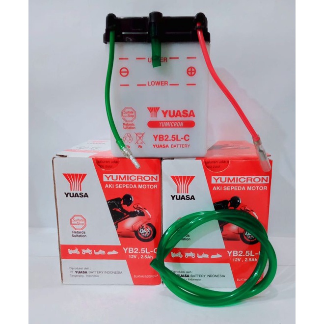 Jual AKI YUASA YB2,5L-C ACCU BASAH GL MAX, GL PRO, NSR-150, MEGAPRO OLD | Shopee Indonesia