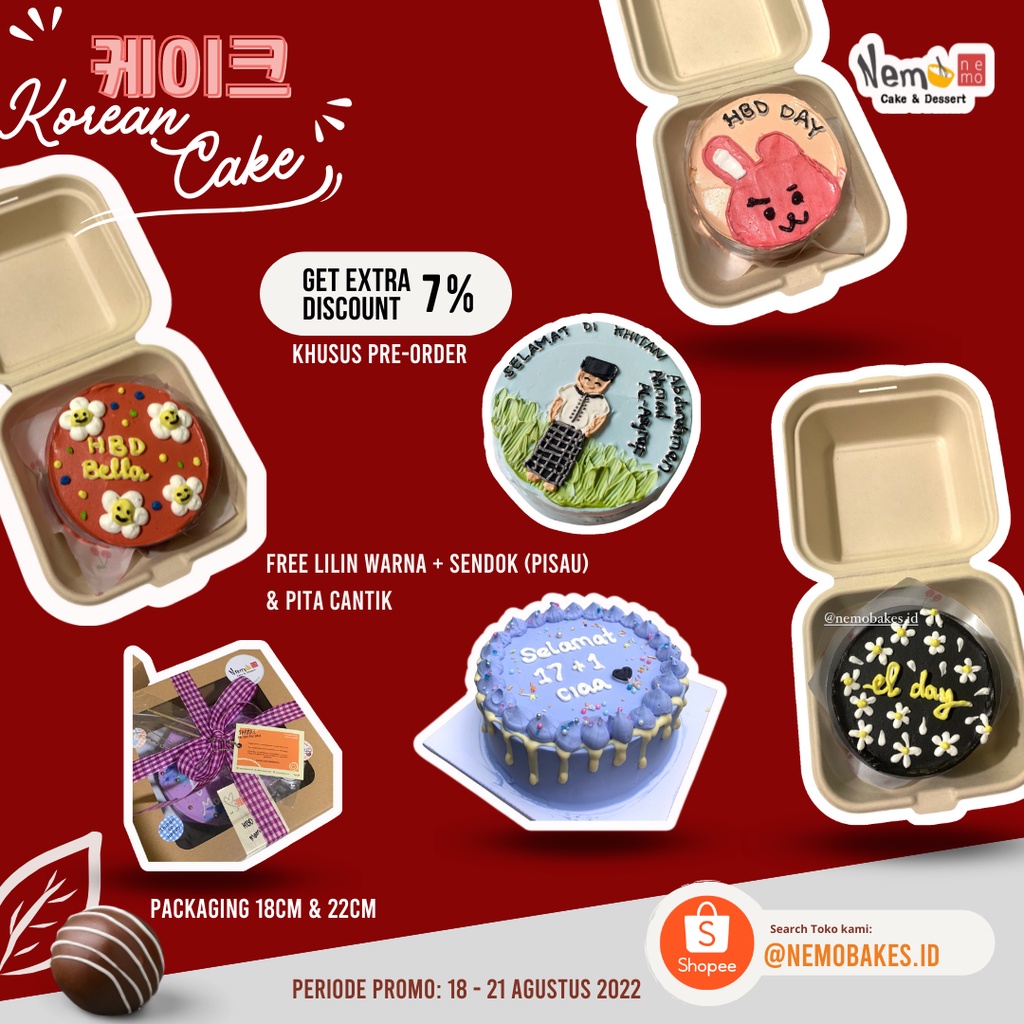 Jual Pre Order PO Korean Custom Bento Cake /Korea Birthday Cake/ Kue ...
