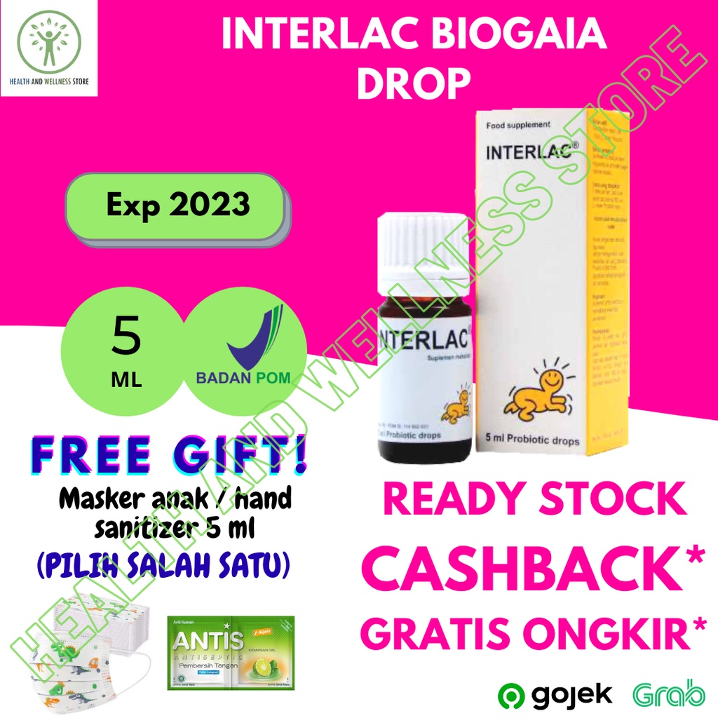Jual INTERLAC BIOGAIA DROP 5 ML PROBIOTIK OIL DROPS 5 ML PENCERNAAN ...